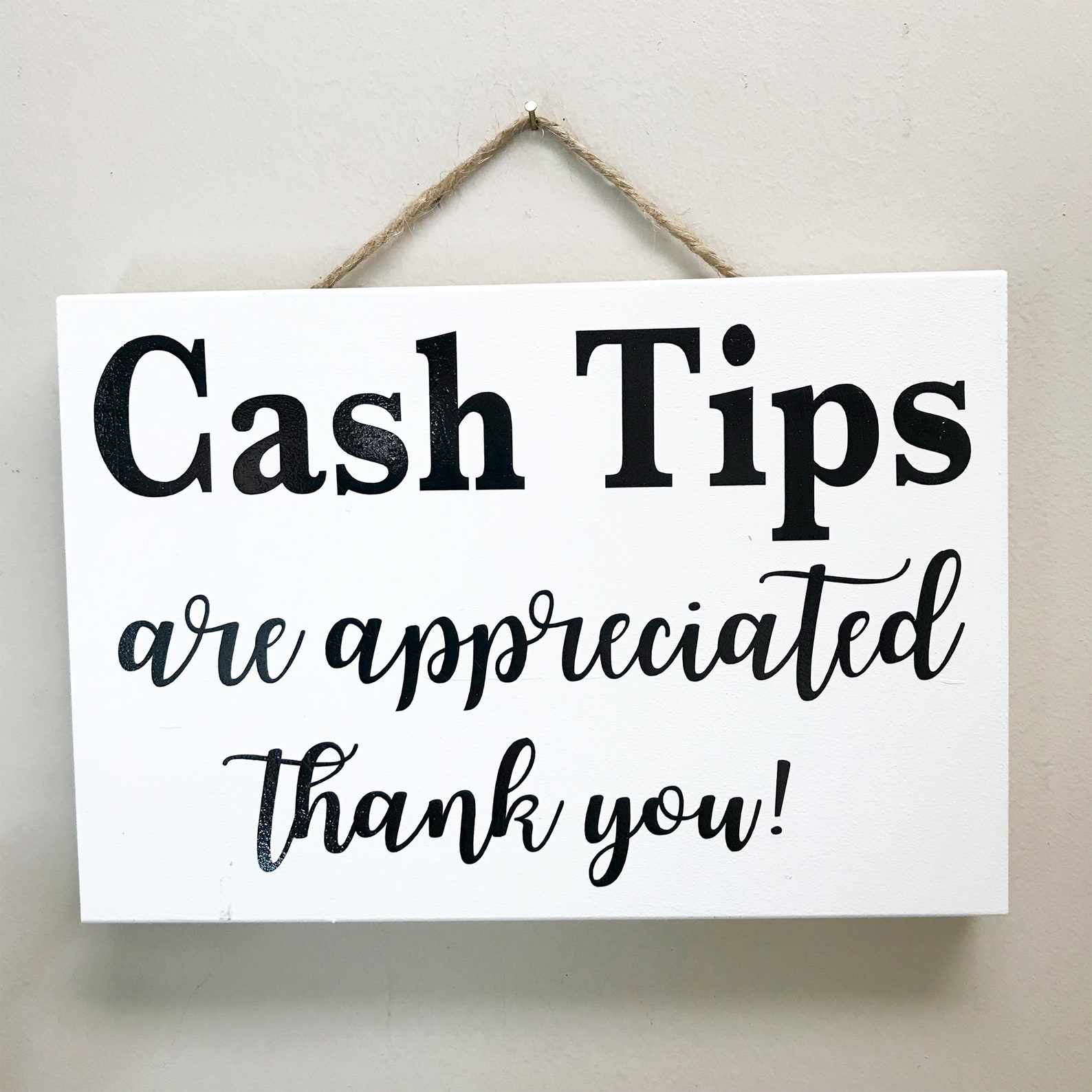 Cash Tips Are Appreciated Sign Thank You Restaurant Salon - Etsy