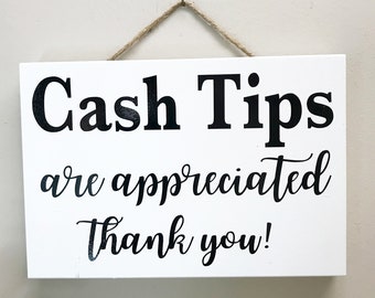 Cash Tips Appreciated Business Restaurant Salon Restaurant Cafe Sign ...