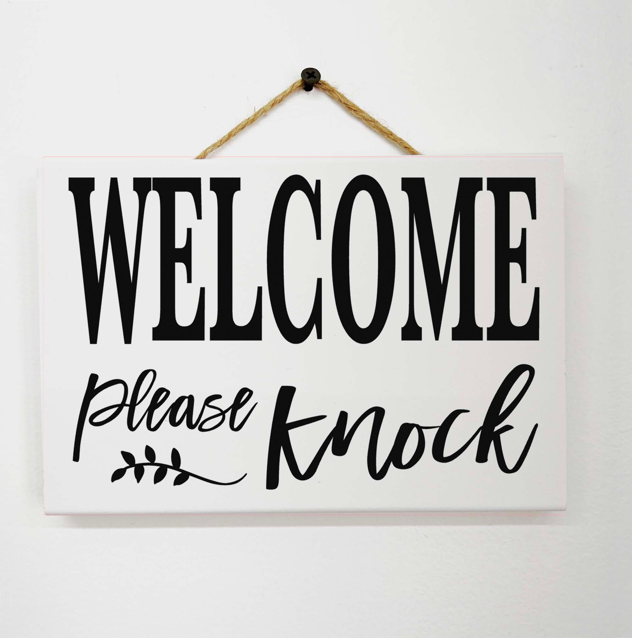 Welcome Please Knock Sign Door Hanger Home Office Business - Etsy