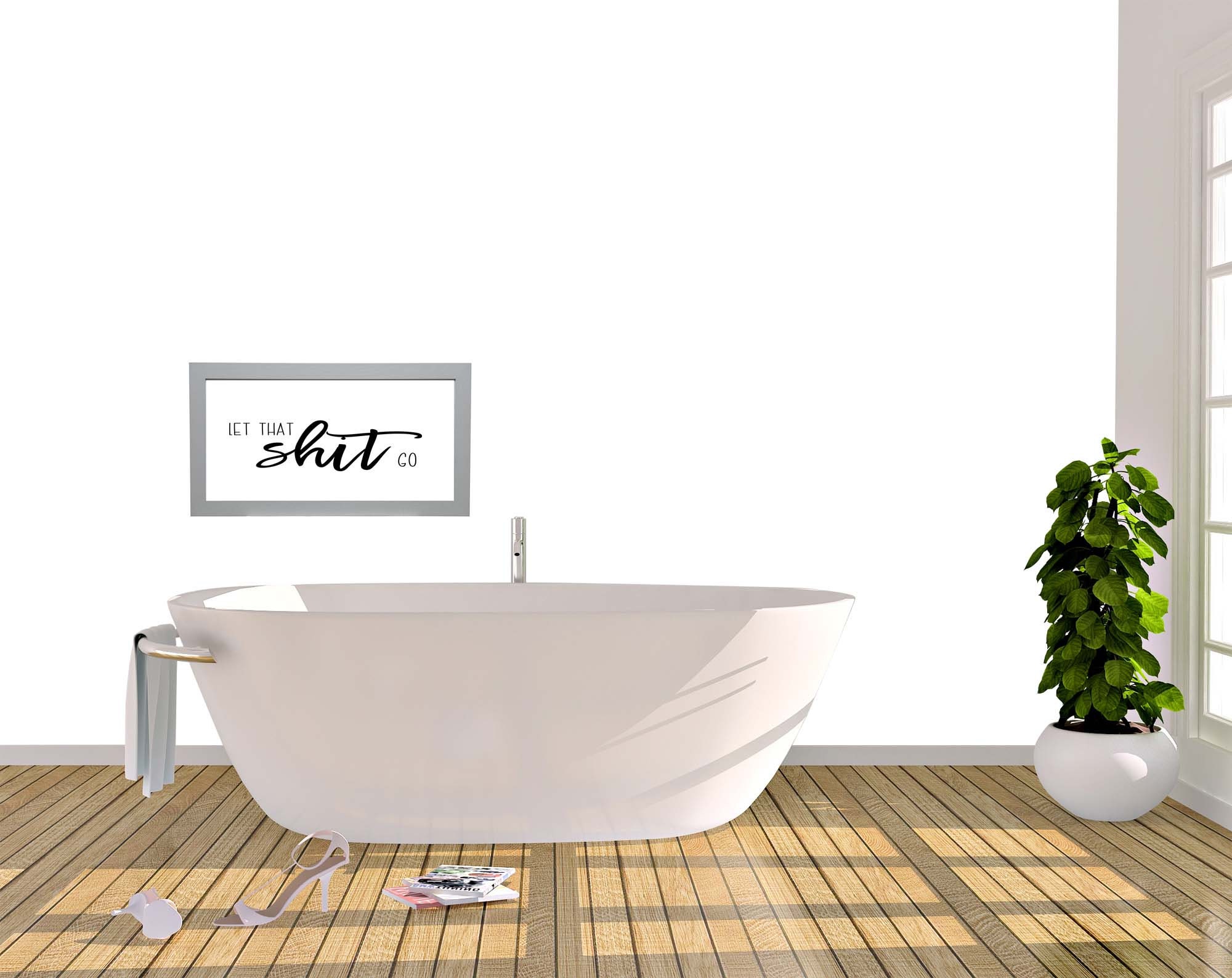 Funny Bathroom Sign Let That Shit Go Toilet Humor Wall Decor | Etsy