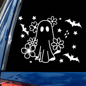 Halloween Decal Ghosts Retro Flowers Bats Stars Vinyl Car Stickers - Etsy