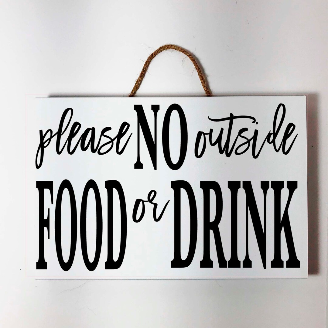 Restaurant Sign Retail No Outside Food or Drink Bundle Available - Etsy