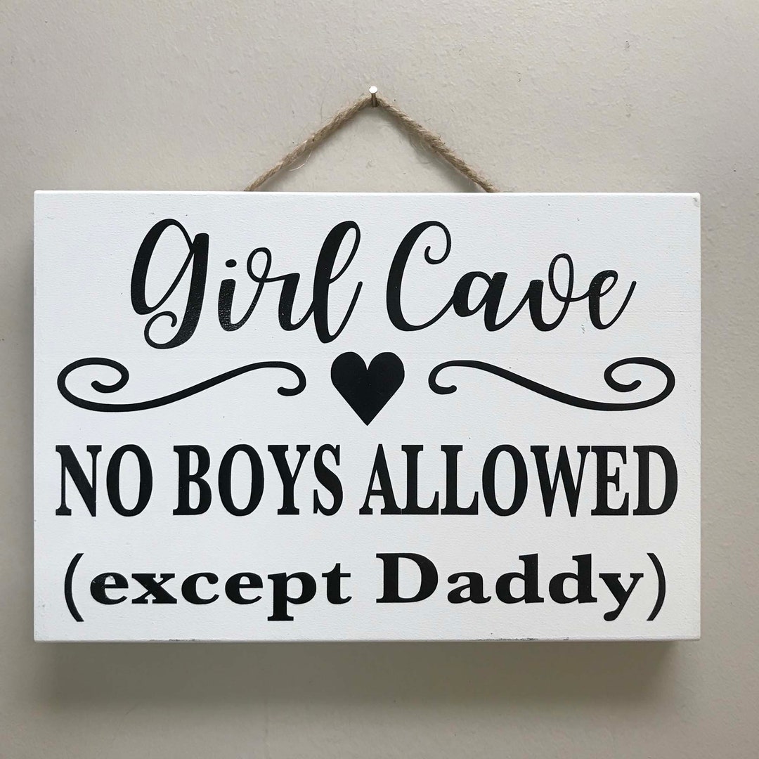 Girl Cave Wood Sign: No Boys Allowed, Kids Room Decor - Etsy