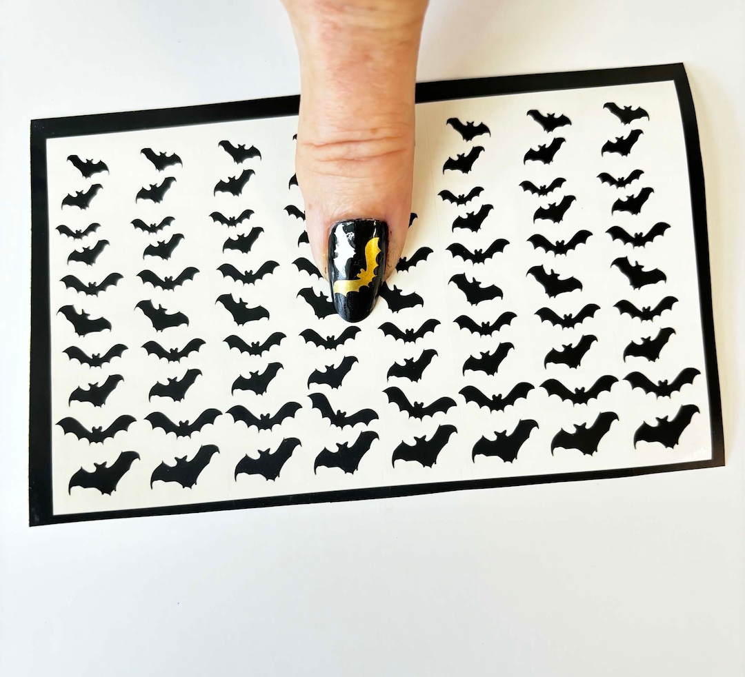 Bats Nail Decals Vinyl Art Stickers Miniature Goth Halloween Design - Etsy