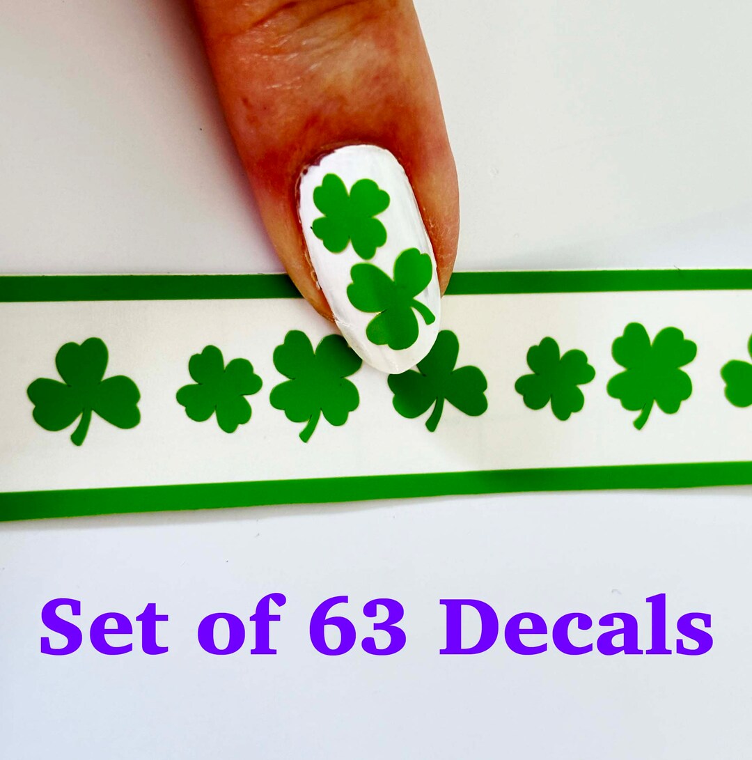 Shamrock Nail Decals Vinyl Stickers St Patricks Day Craft Miniature SET ...