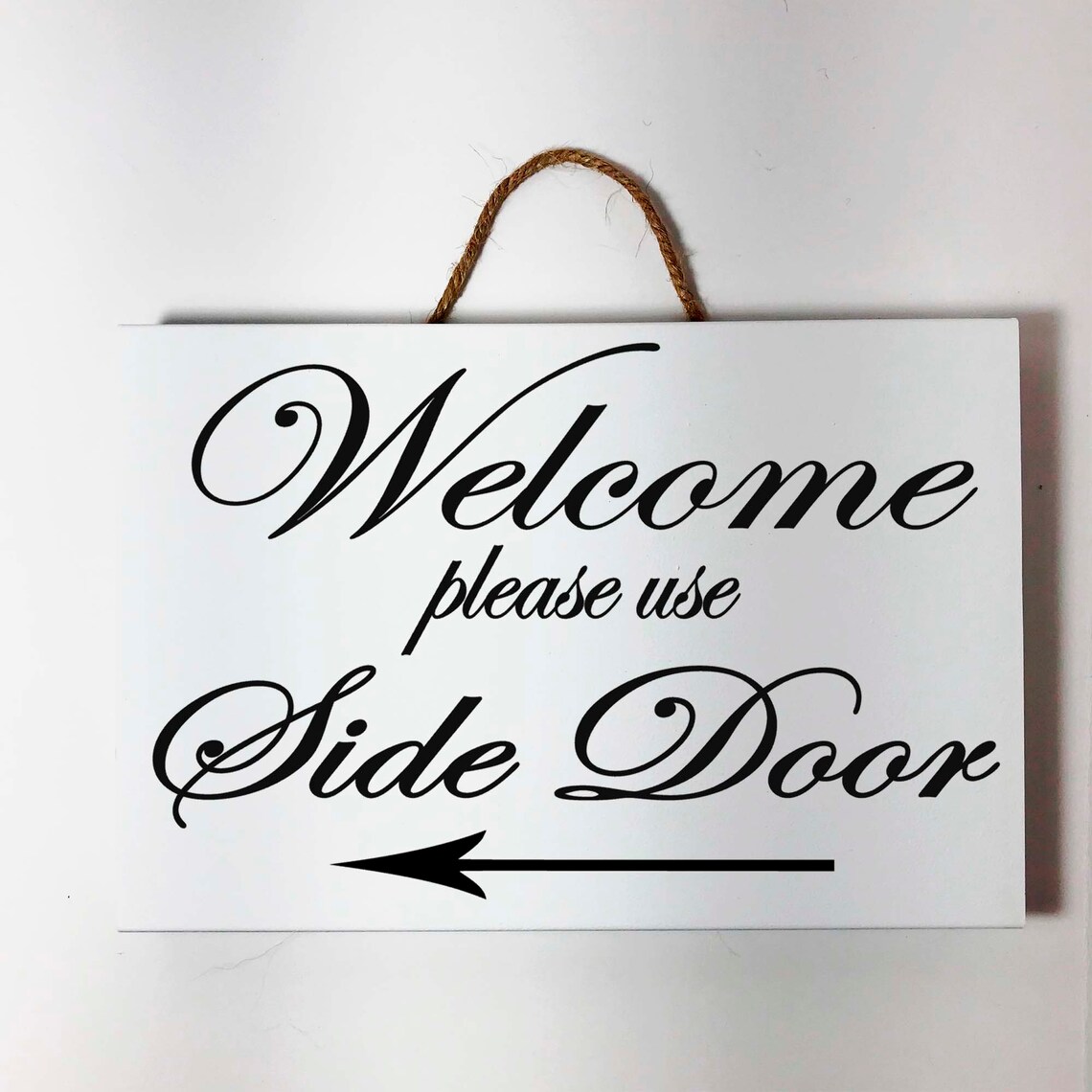 Please Use BACK DOOR Sign Welcome Directional Arrow Door Hanger - Etsy
