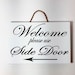 Please Use BACK DOOR Sign Welcome Directional Arrow Door Hanger - Etsy