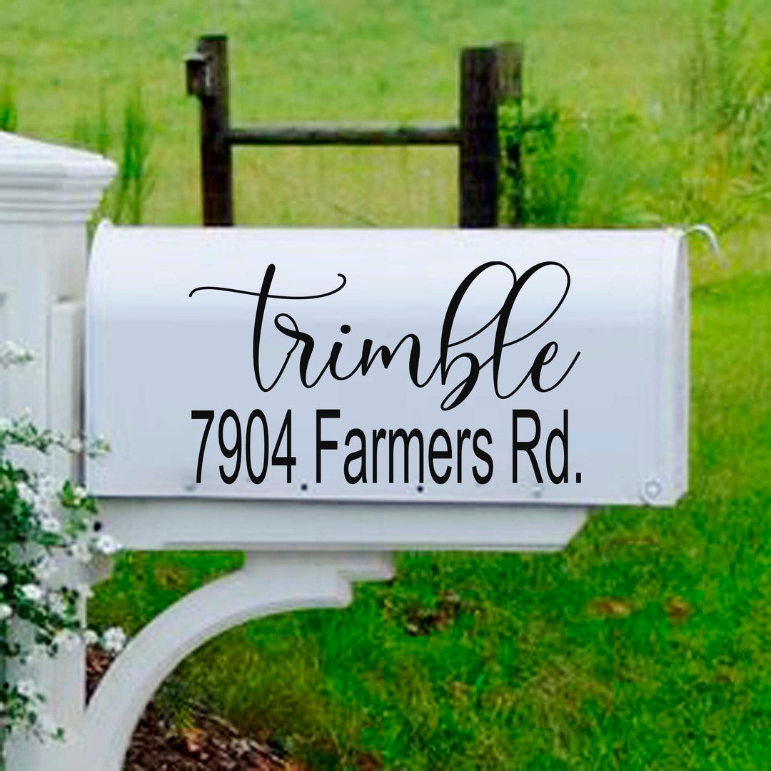 Mailbox Name Address Decal Personalized Street Name Number EASY TO READ ...