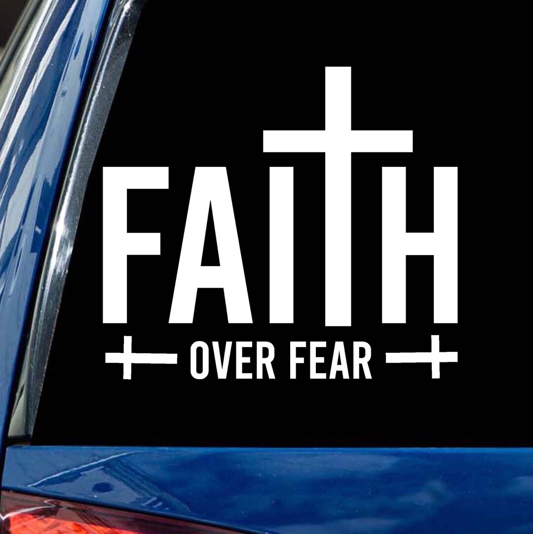 Faith Over Fear Decal Cross Christian Car Window Bumper Sticker Vinyl ...