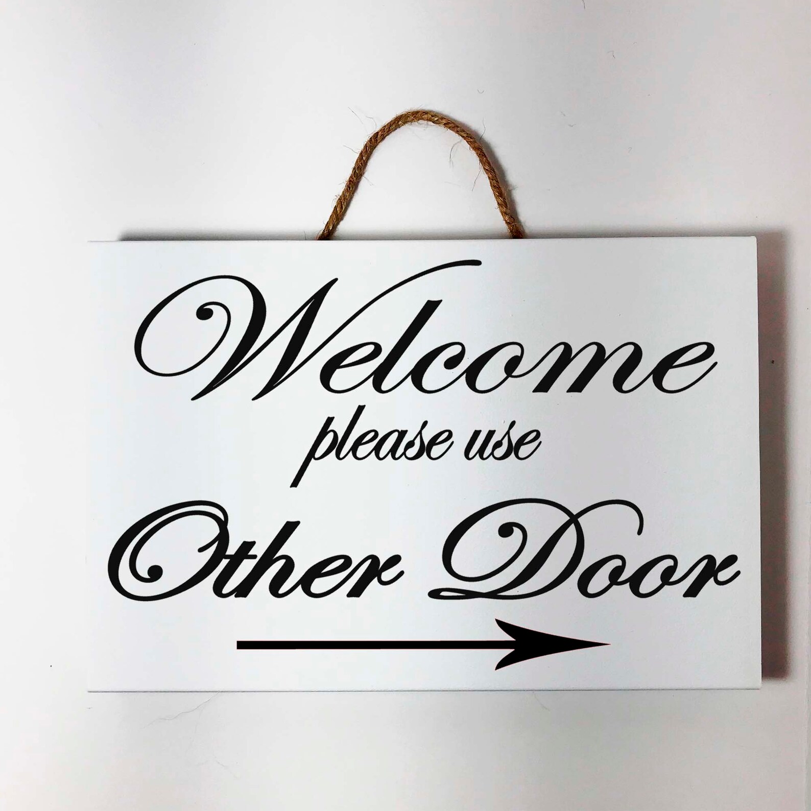 Please Use BACK DOOR Sign Welcome Directional Arrow Door Hanger - Etsy