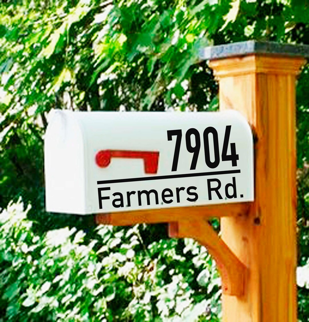 Mailbox Decal Address Bold Personalized Street Address Name Number EASY ...