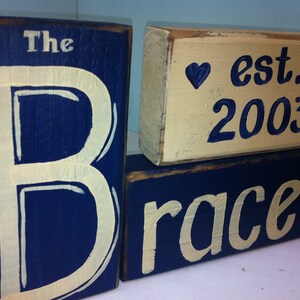 Name Sign PERSONALIZED Wood Blocks Family Surname Monogram Initial 2 X ...