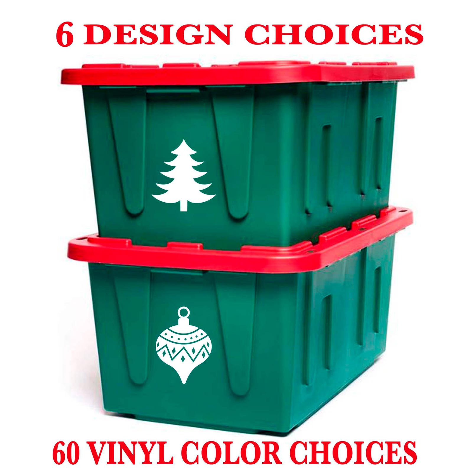 Christmas Storage Bin Labels Totes Boxes Vinyl Decals Garage ...