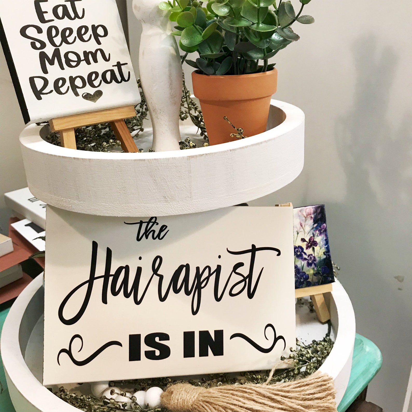 The Hairapist is in Sign Wood Hair Dresser Gift Salon Stylist ...