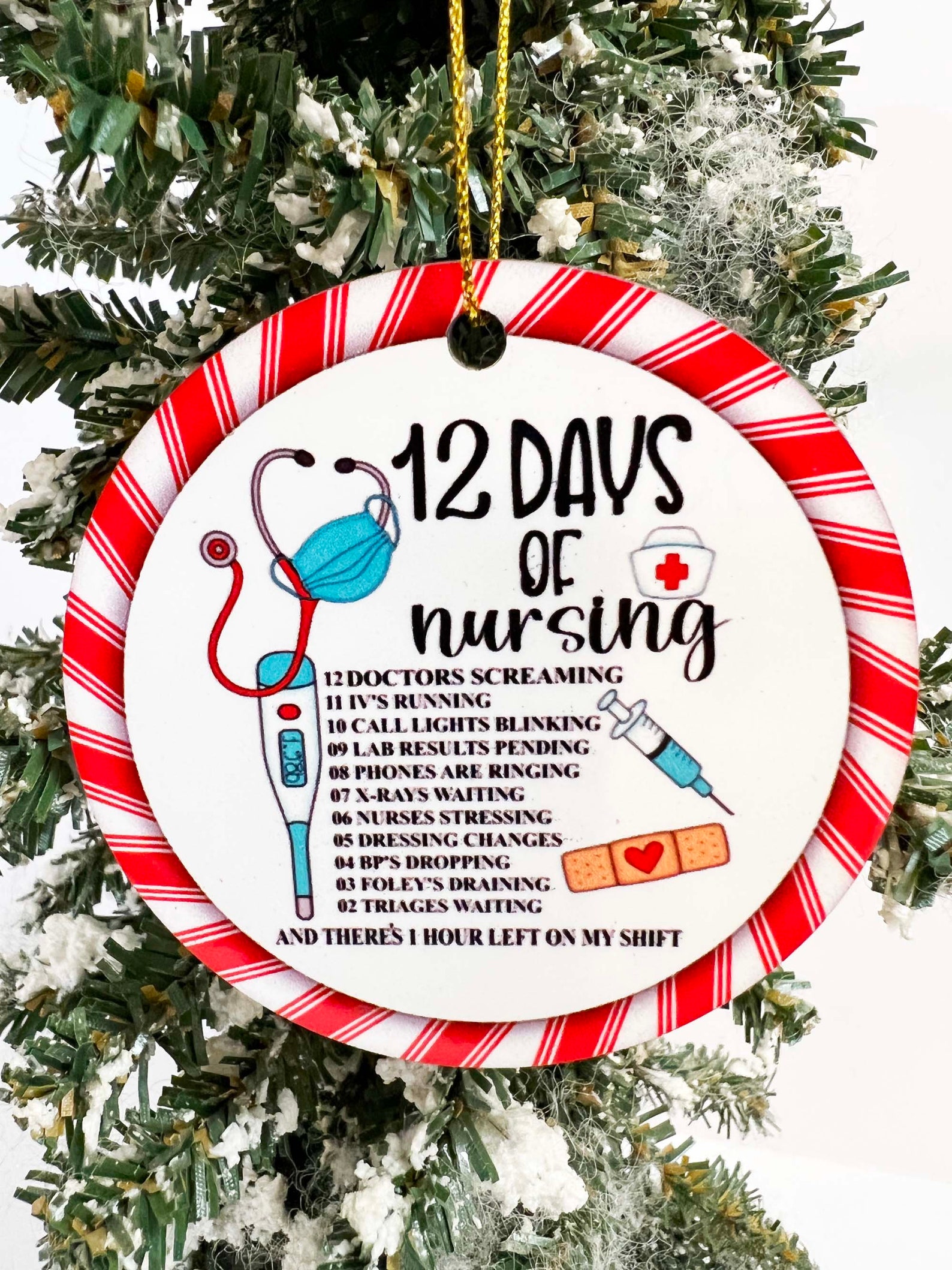 Nurse Ornament 12 Days of Nursing Christmas Tree Decor - Etsy