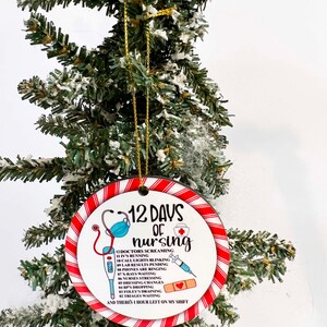 Nurse Ornament 12 Days of Nursing Christmas Tree Decor - Etsy