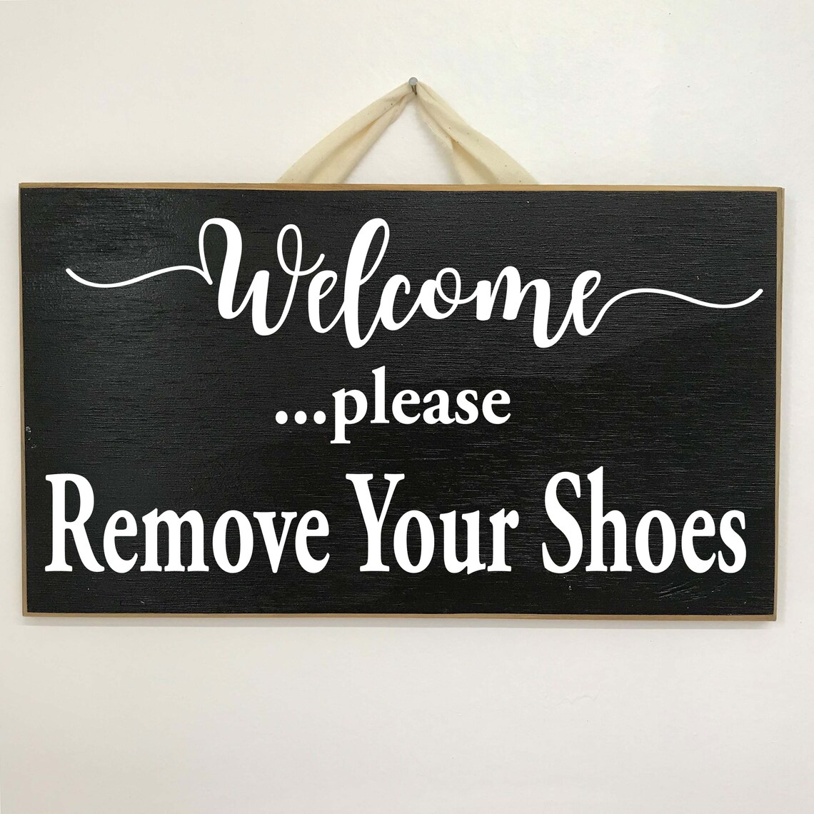 WELCOME Please Remove Your Shoes Sign Wood Porch Foyer Decor | Etsy