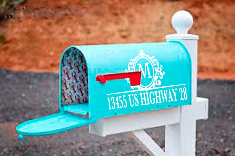 Address Mailbox Decal Monogram Street Name Number Vinyl Personalized - Etsy