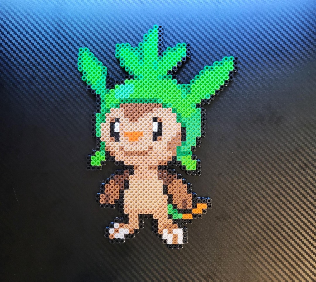 Perler Bead Art (glossy) - Chespin - Pokémon - Etsy
