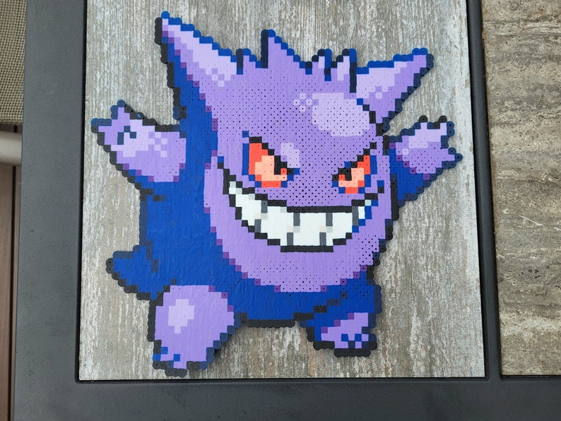 Perler Bead Art Gengar Pokemon - Etsy UK
