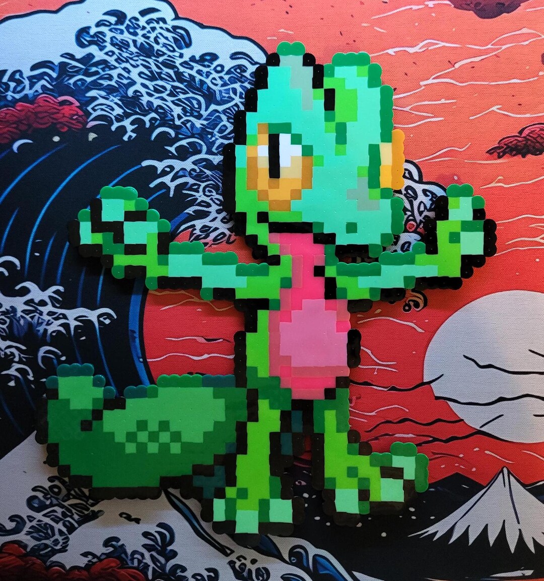 Perler Bead Art (glossy) - Treecko - Pokemon - Etsy