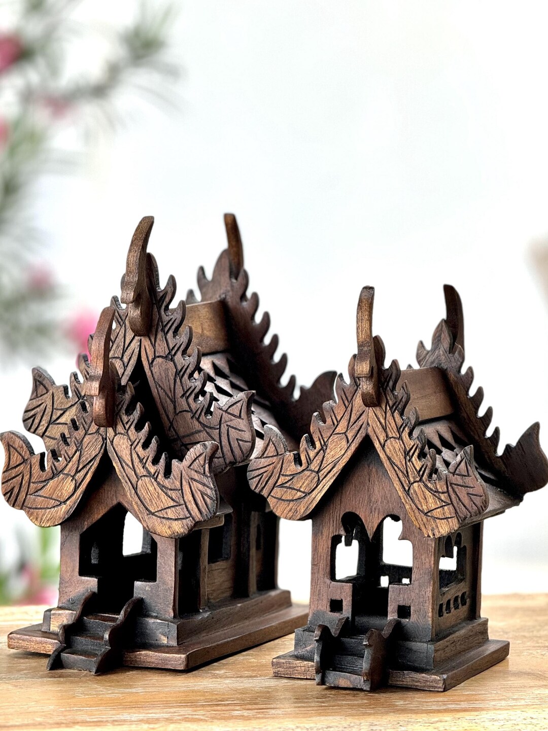 Handcrafted Teak Wood Spirit House | Thai Temple Altar - Etsy