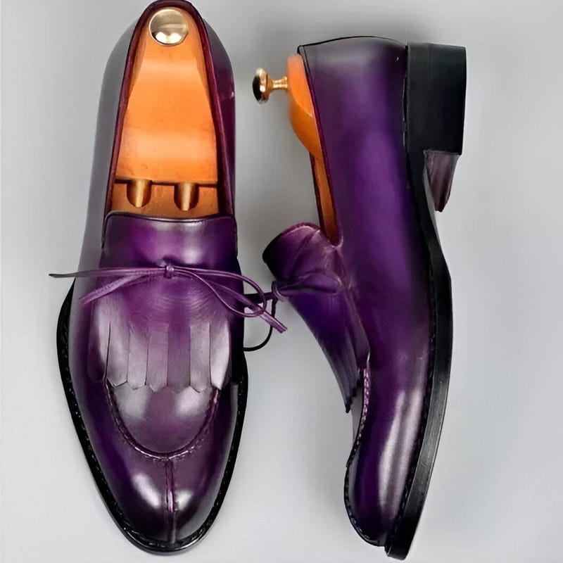 Men Dress Purple Shoes - Etsy UK