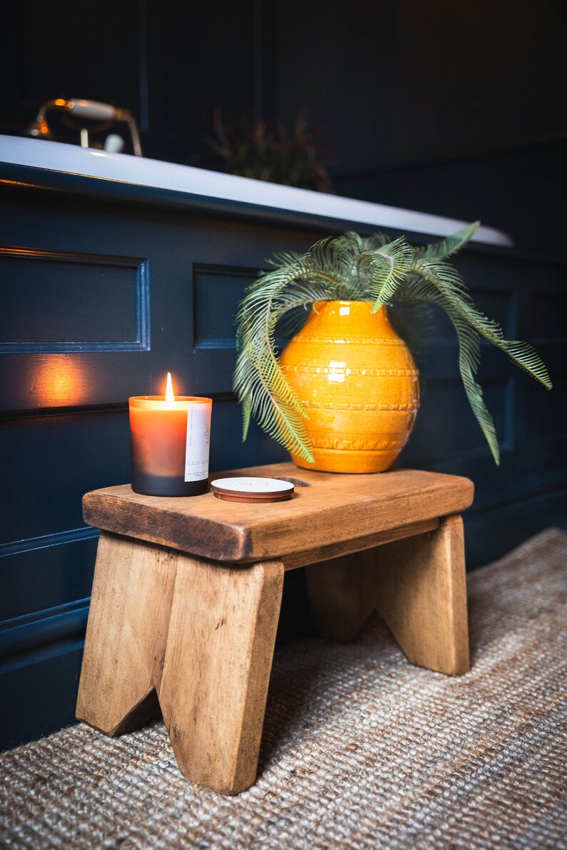 Handmade Rustic Wooden Children's Stool | Heart Carving, Kids Furniture ...