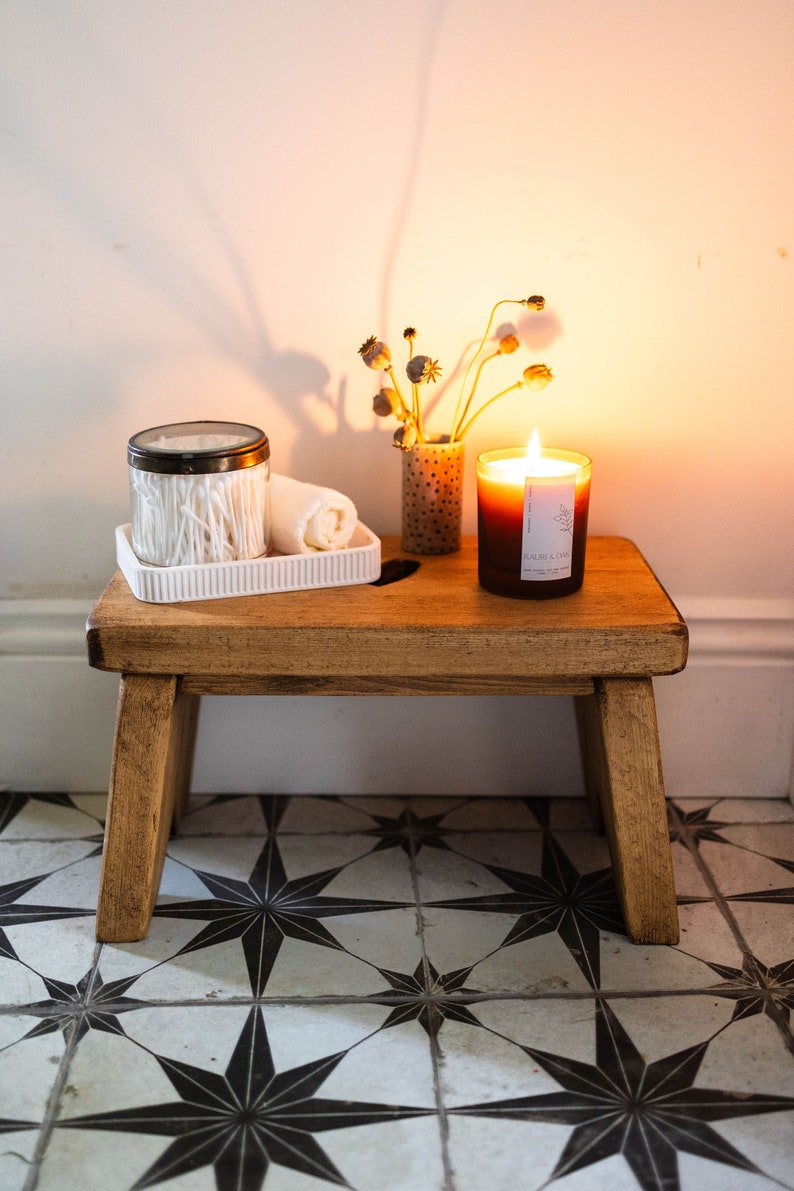 Handmade Rustic Wooden Children's Stool | Heart Carving, Kids Furniture ...