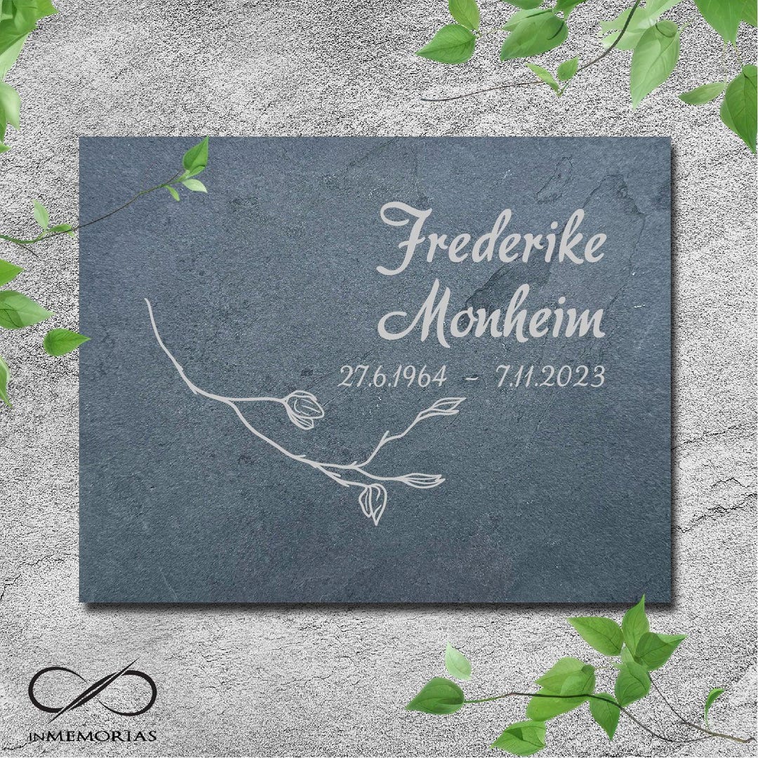Lying Plate, Slate Plate for Grave and Urn Grave With Ground Edges 019 ...