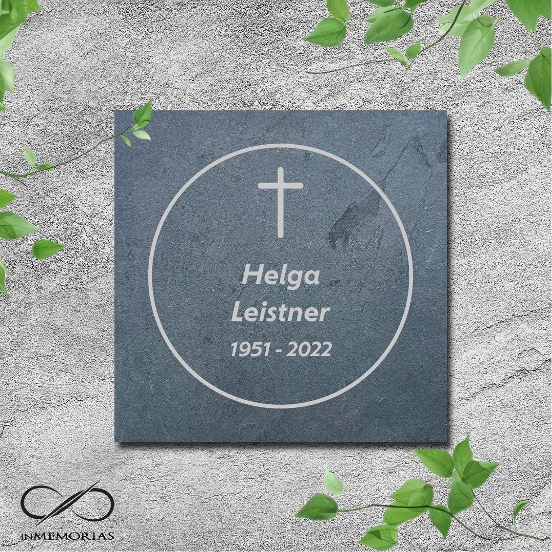 Memorial Stone With Engraving, Lying Plate, Slate Plate for Grave and ...