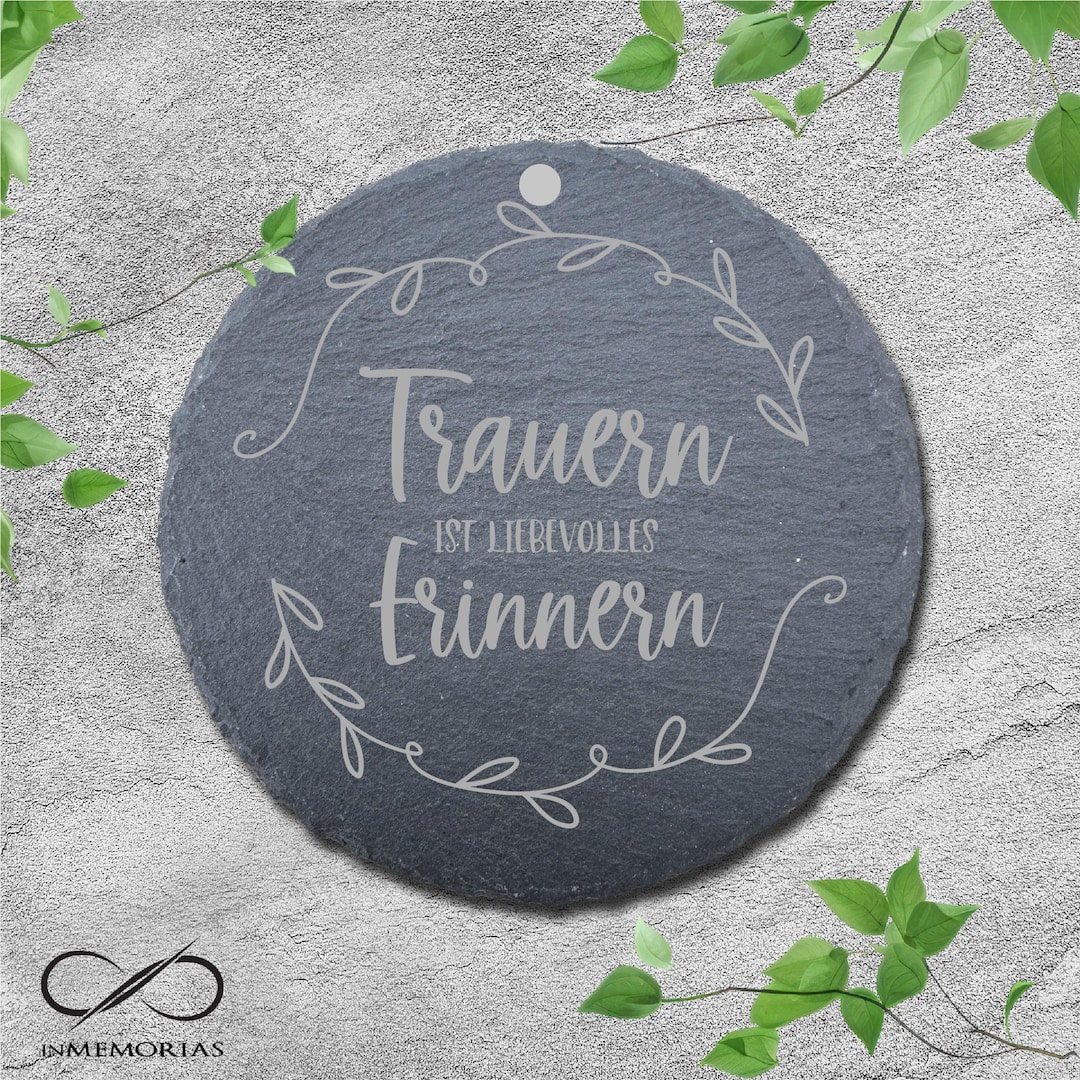 Round Grave Marker With Rod, Keepsake, Dedication, Slate Plate GS03 - Etsy