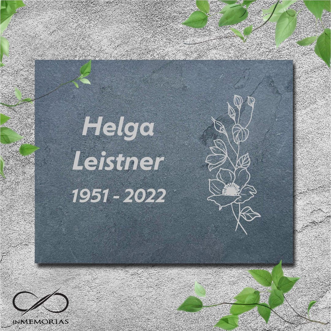 Lying Plate, Slate Plate for Grave and Urn Grave With Ground Edges 074 ...