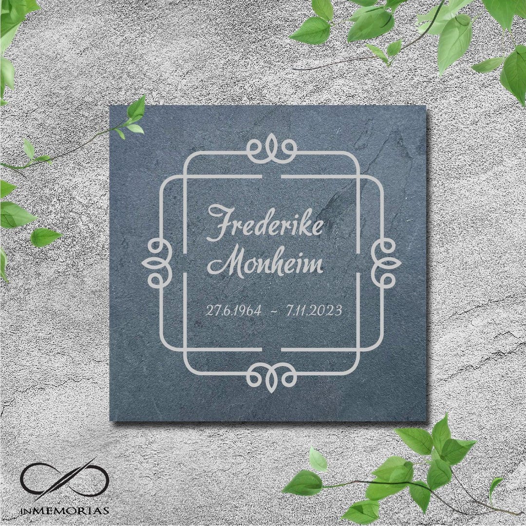 Lying Plate, Slate Plate for Grave and Urn Grave With Ground Edges 041 ...