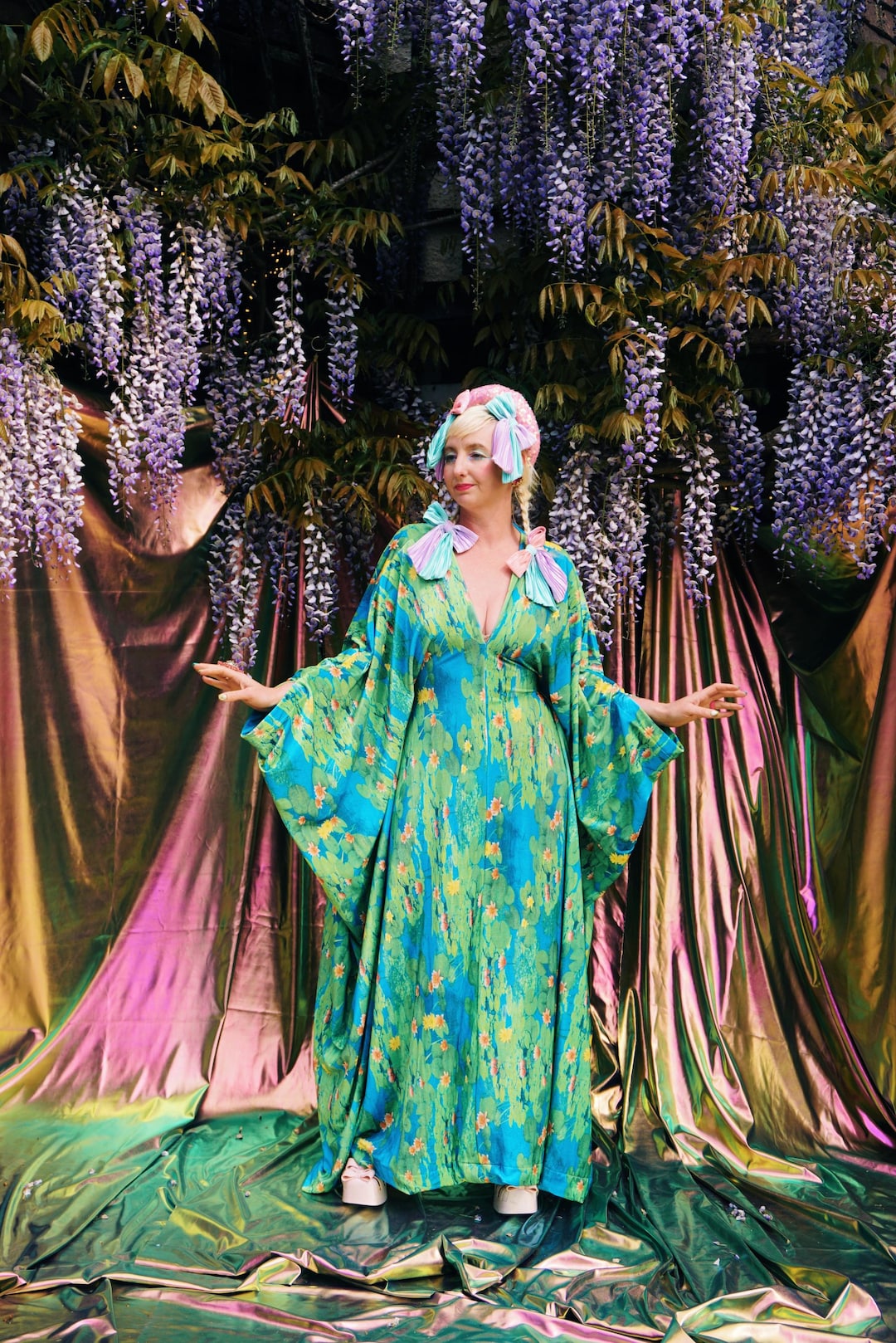 Opulent Velvet Water Garden V Neck Kaftan Gown, Freesize - Etsy