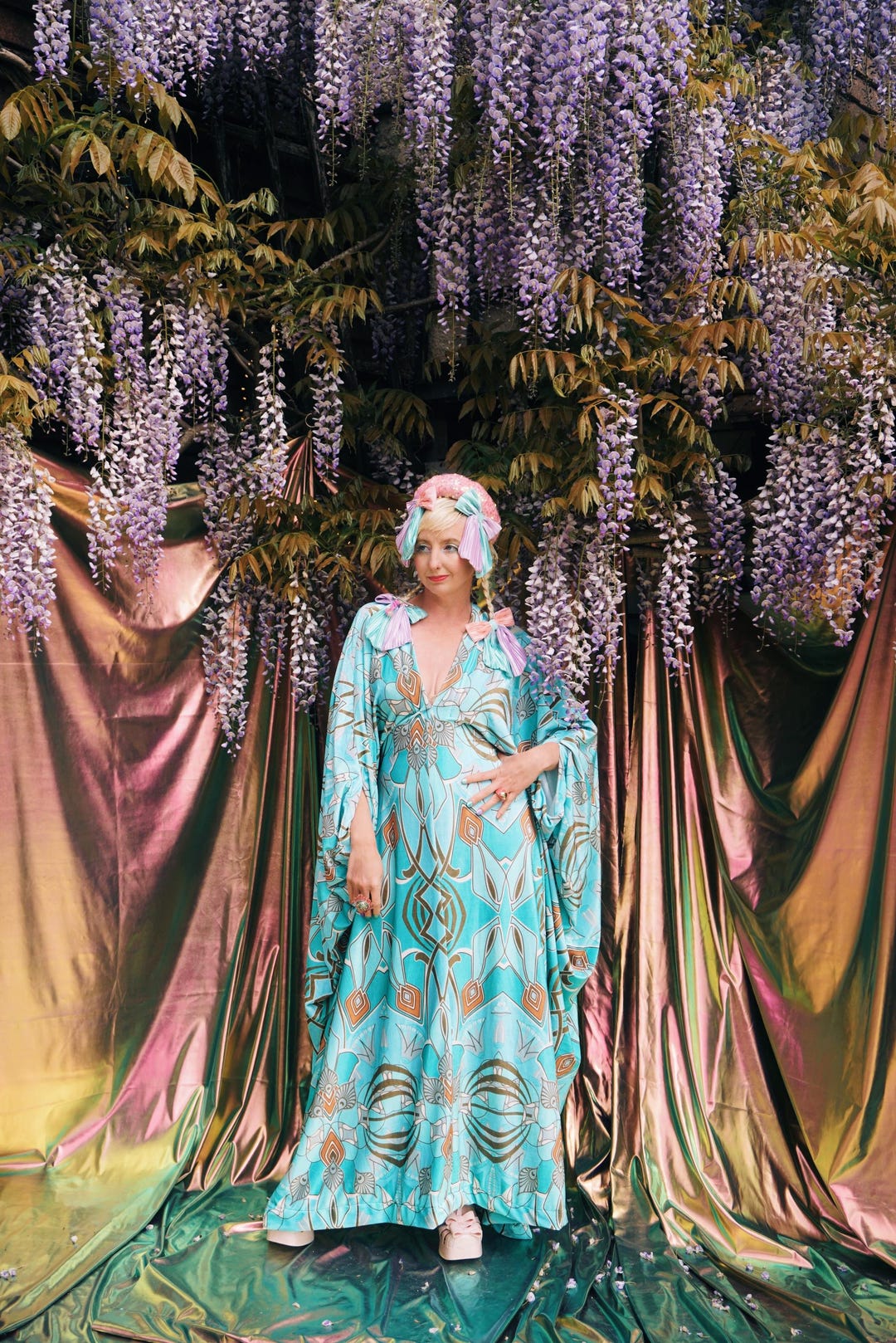 Opulent Velvet Bohemian Jewel Print V-neck Kaftan Gown - Etsy