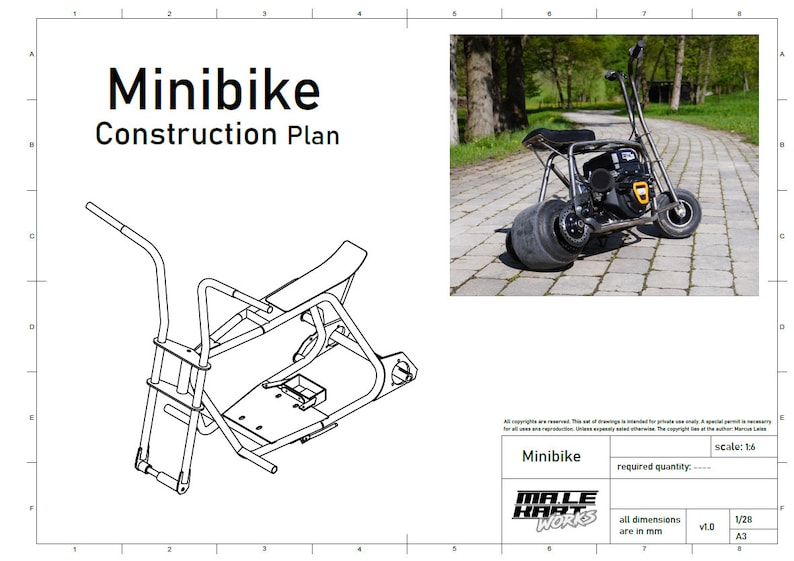 Minibike Build Plan - Blueprint - Pitbike - Pocketbike - Blueprint - Etsy