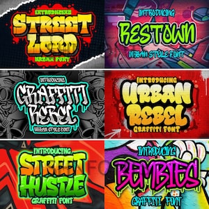 400+ Urban Graffiti Font Bundle (TTF & OTF) - Etsy