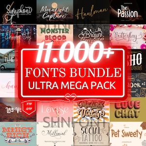 Mega Font Bundle: 11000+ Calligraphy, Script, Vintage Fonts (TTF, OTF ...