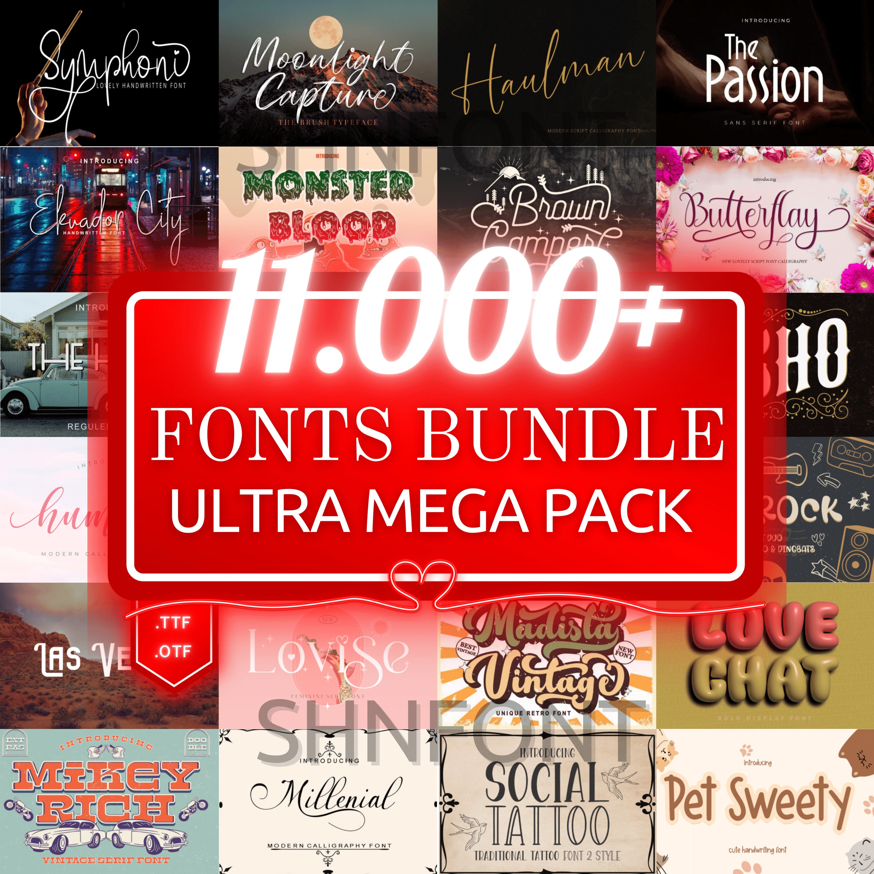 Mega Font Bundle | Calligraphy Fonts | Handwritten Fonts | Procreate ...