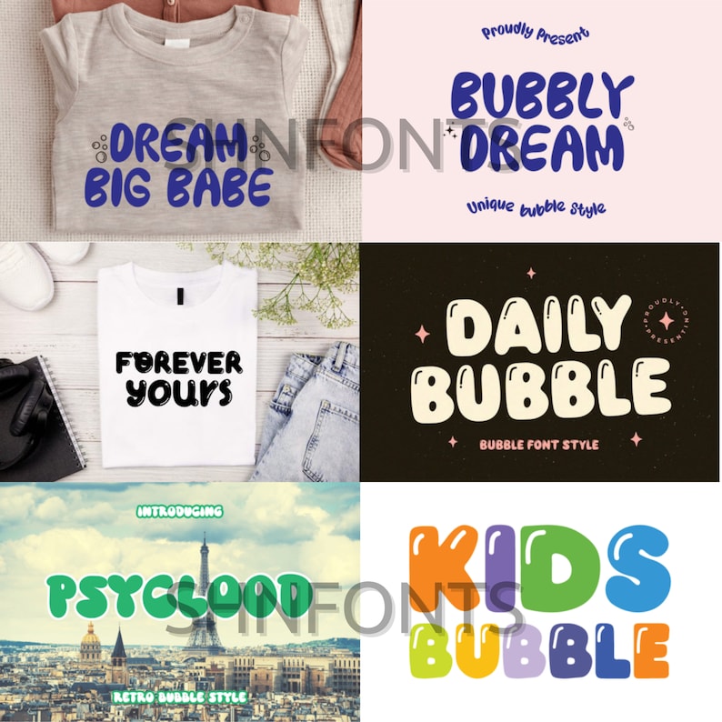 Bubble Font Bundle: Bubbly Style Fonts (TTF, OTF) - Etsy UK