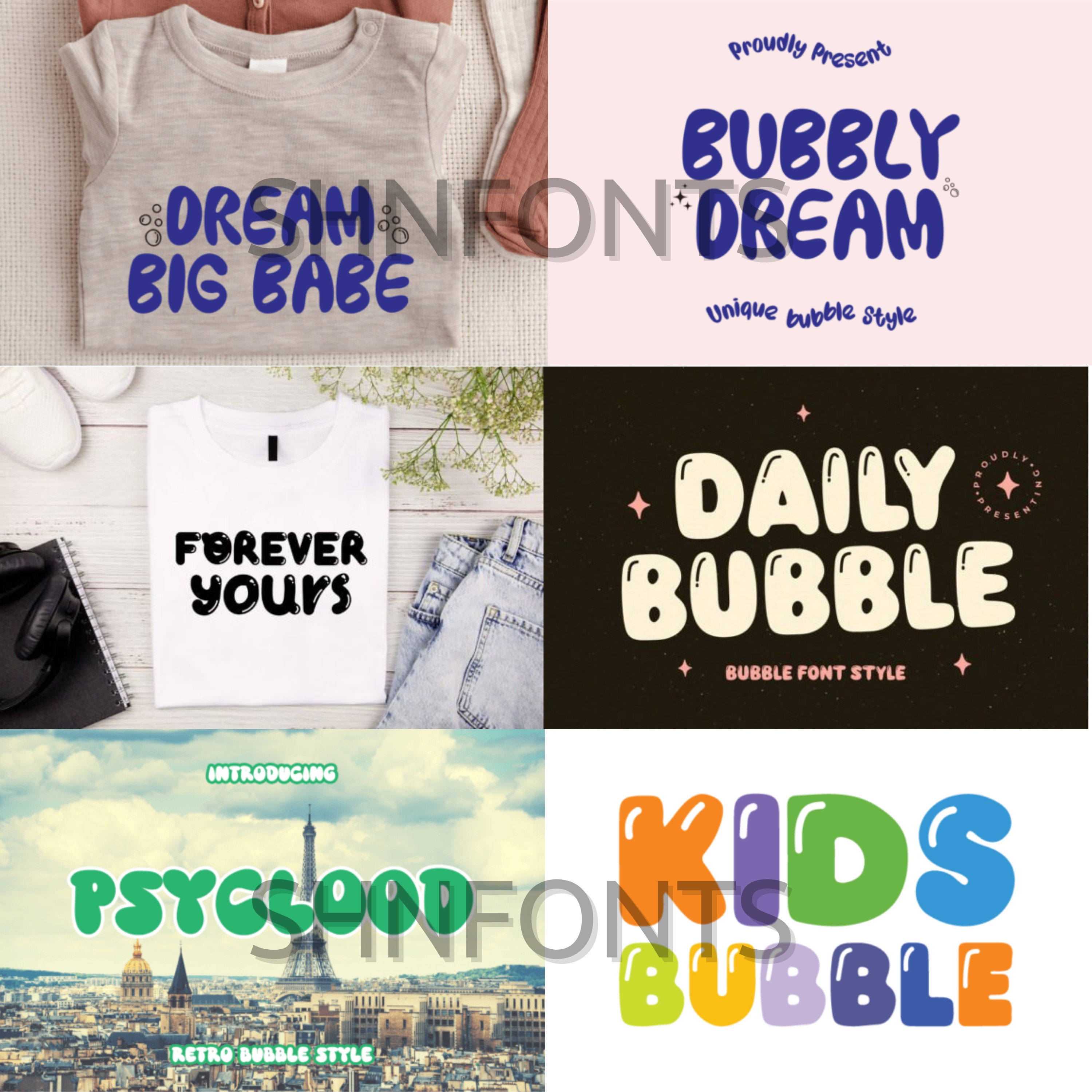 Bubble Font Bundle: Bubbly Style Fonts (TTF, OTF) - Etsy