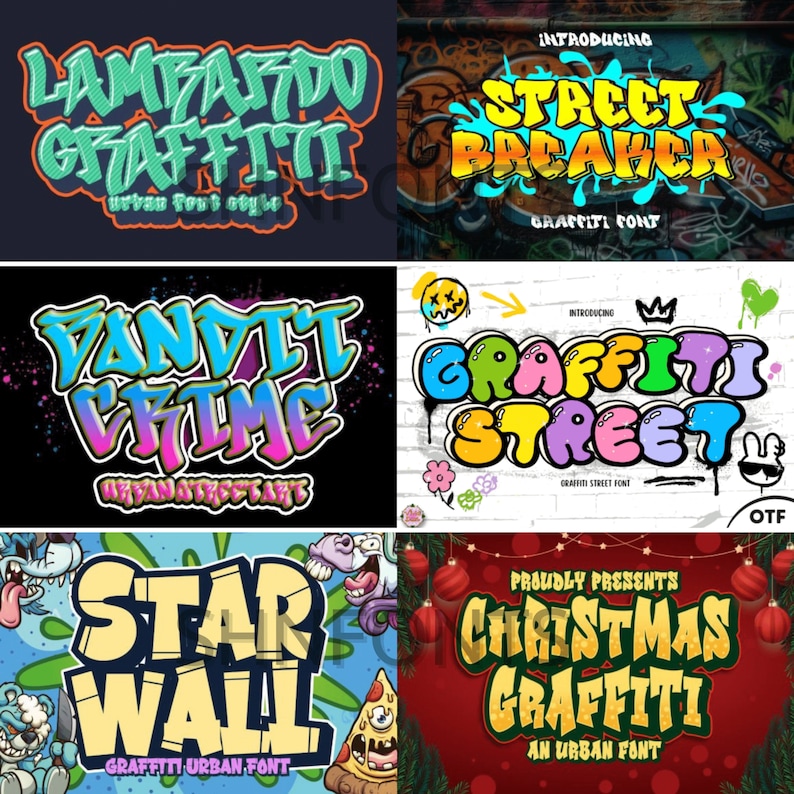 400+ Urban Graffiti Font Bundle (TTF & OTF) - Etsy