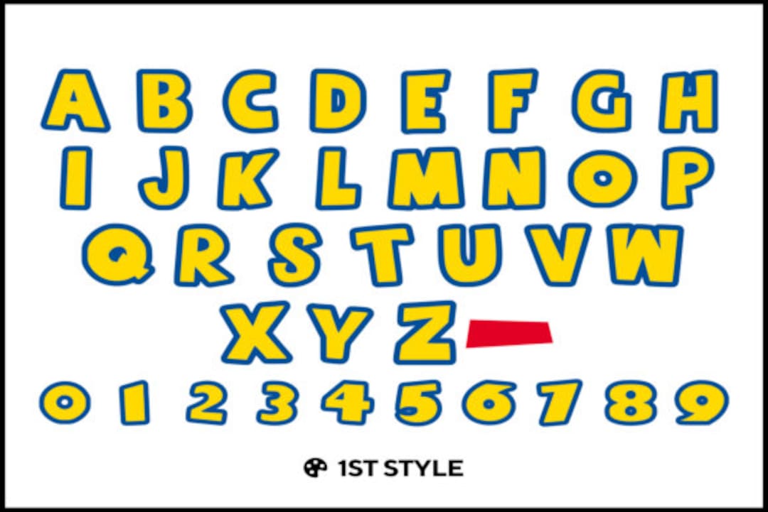 Toy Story Font | Serif Font | Toy Story Alphabet | Toy Story Numbers ...