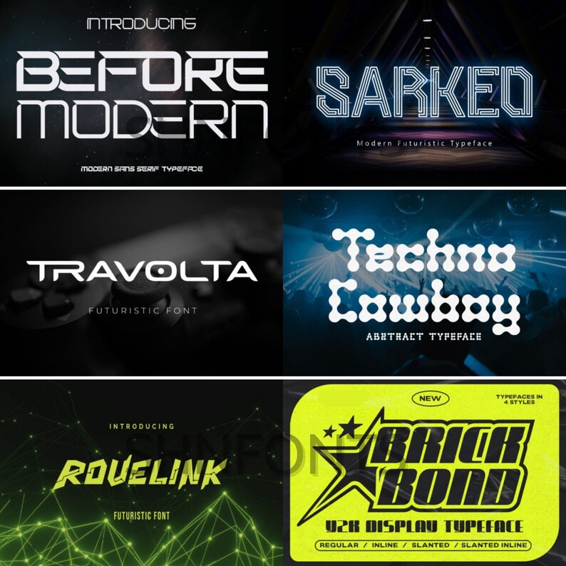 30+ Futuristic Fonts Bundle: Calligraphy, Script (TTF & OTF) - Etsy