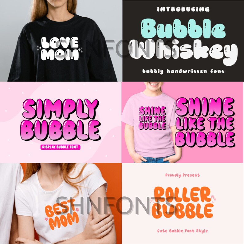 Bubble Font Bundle: Bubbly Style Fonts (TTF, OTF) - Etsy