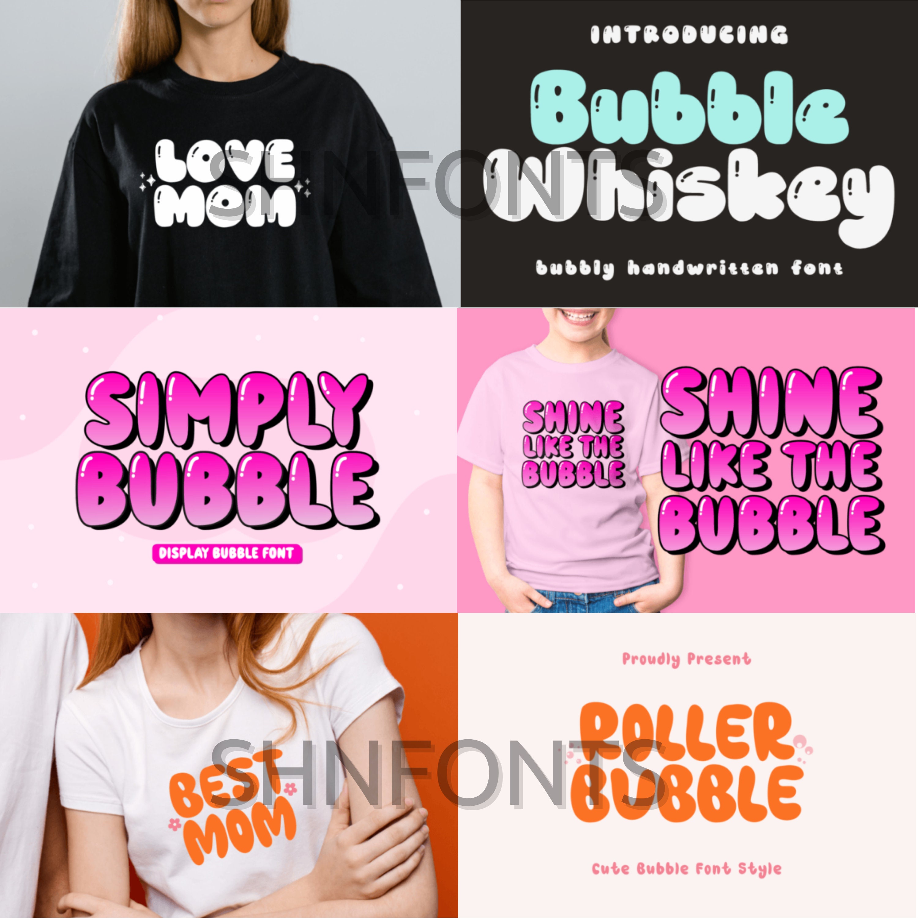 Bubble Font Bundle | Bubbly Fonts | Handwritten Fonts | Procreate Fonts ...