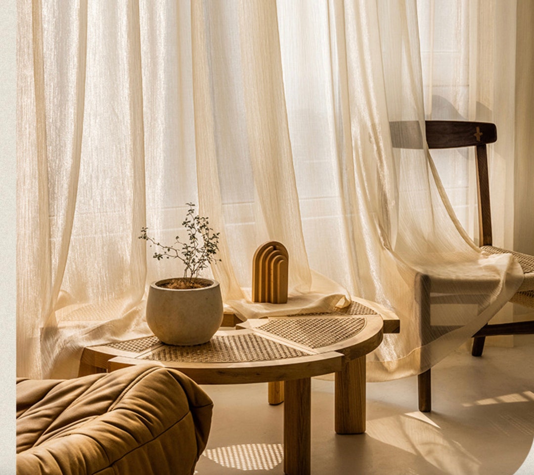 Shining Voile Sheer Curtain,natural Luxury Shining Gauze,window ...