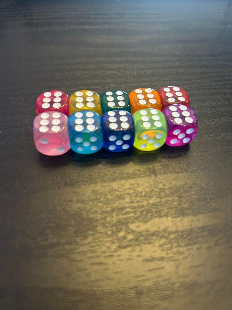 10 Pcs Colourful Dice D6 Set 14mm Dnd TTRPG Board Game Dice - Etsy