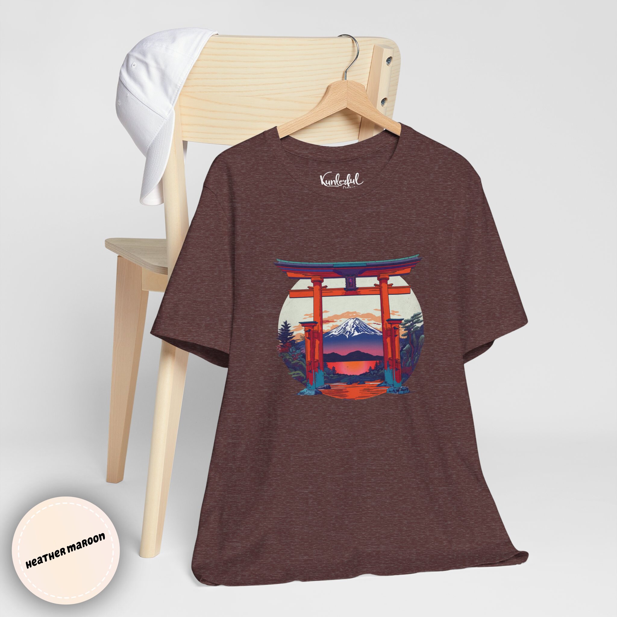 Japanese Torii Gate Retro Style Tshirt With Mount Fuji Design Nature Lover's Gift, Japan ...